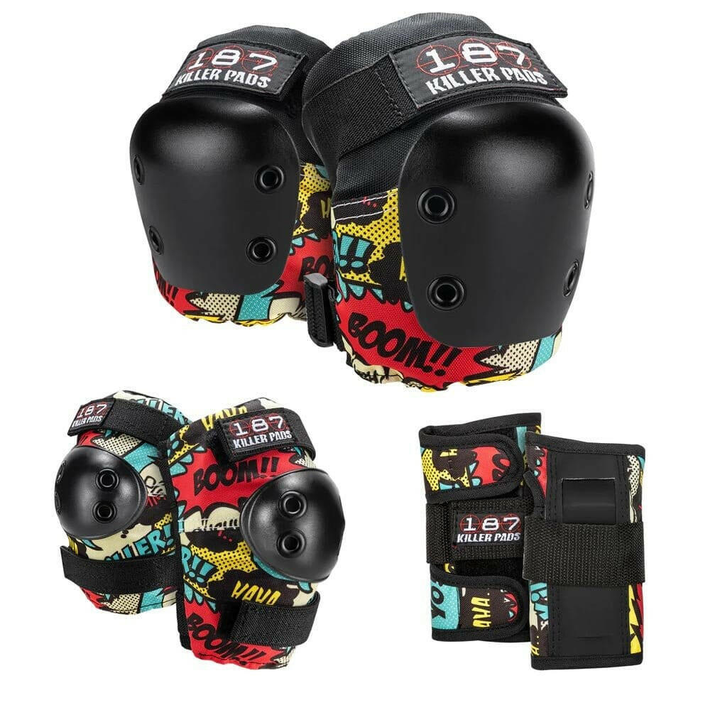 187 Junior Six Pack Pad Set Comic - Fun Protective Gear