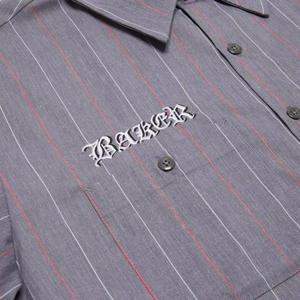 Baker - Torqued Pins Work Shirt Grey Pinstripe – OCD Skate Shop