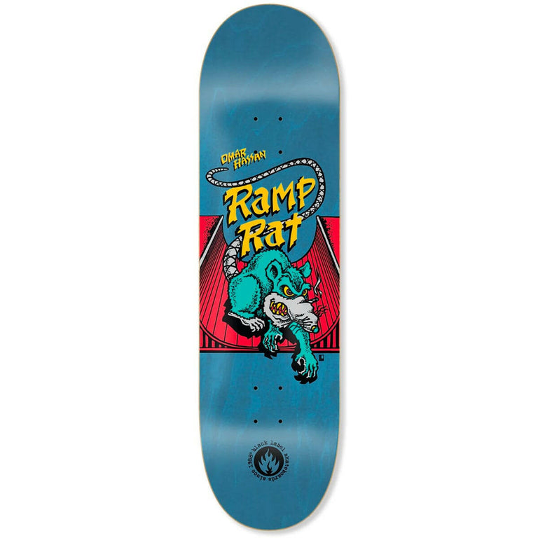 Black Label Omar Hassan Ramp Rat 8.625 Blue Skateboard Deck