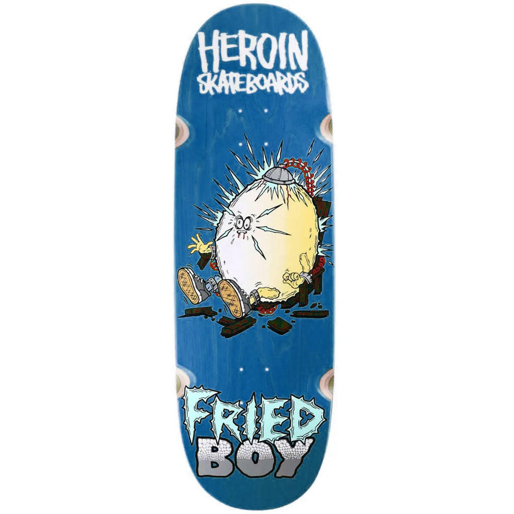 Heroin Fried Boy 10.4 Shaped Skateboard Deck Blue