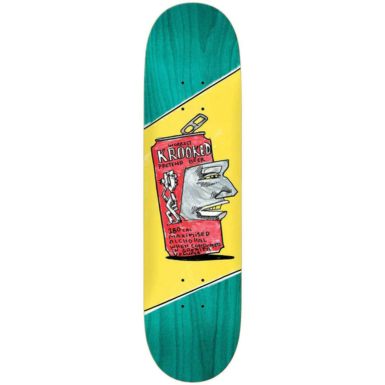 Krooked Bobby Worrest Pretend Beer 8.75 Skateboard Deck