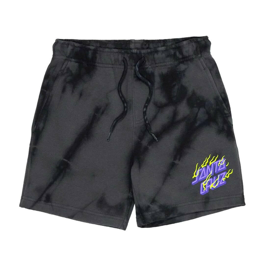 Santa Cruz - Inferno Stack Youth Track Shorts Black Tie Dye