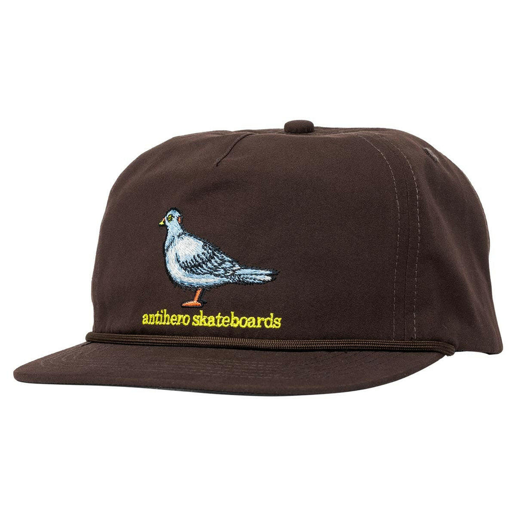 Anti Hero Lil Pigeon Snapback | Brown Cap with Embroidered Pigeon