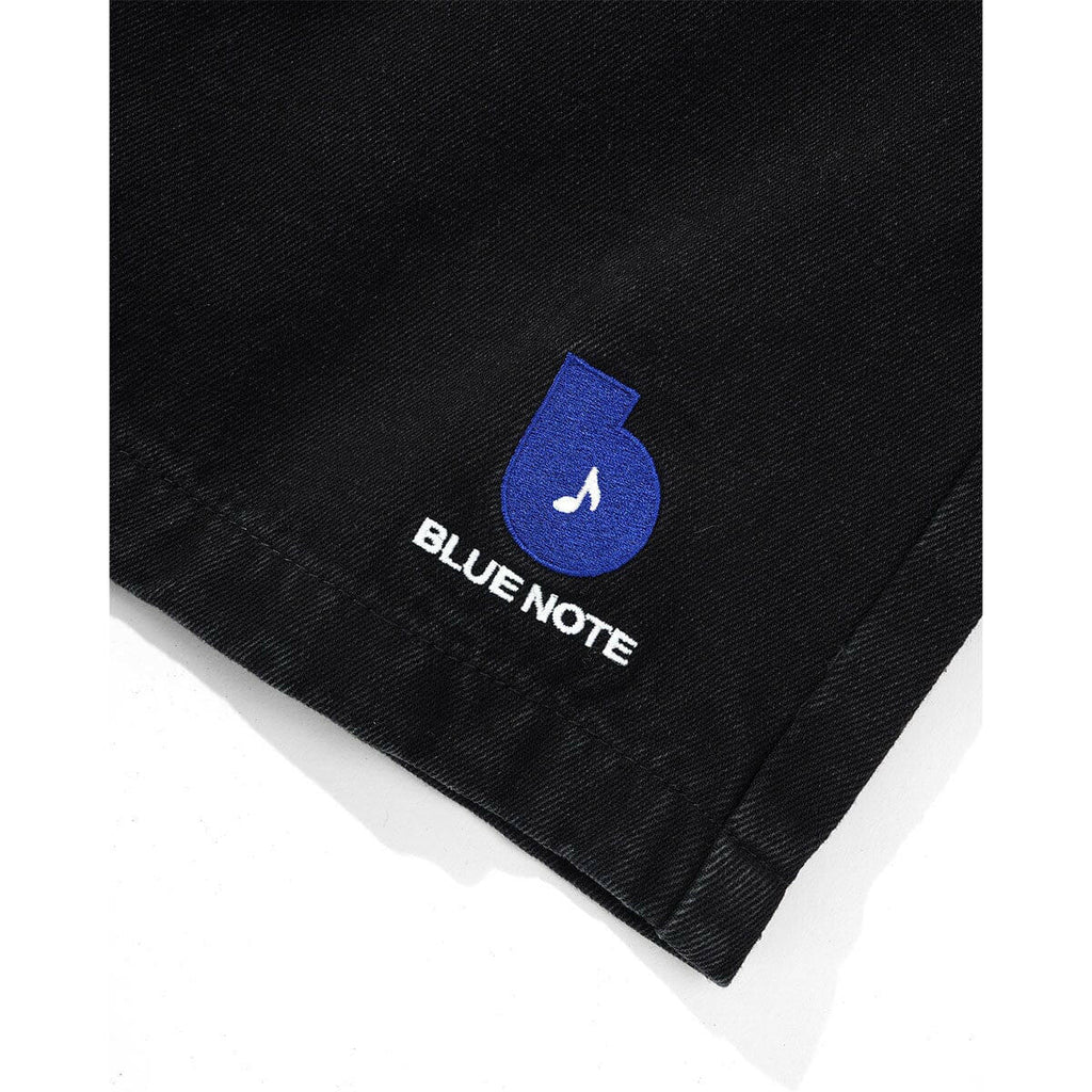 Butter Goods Blue Note Pleated Denim Shorts in Washed Black