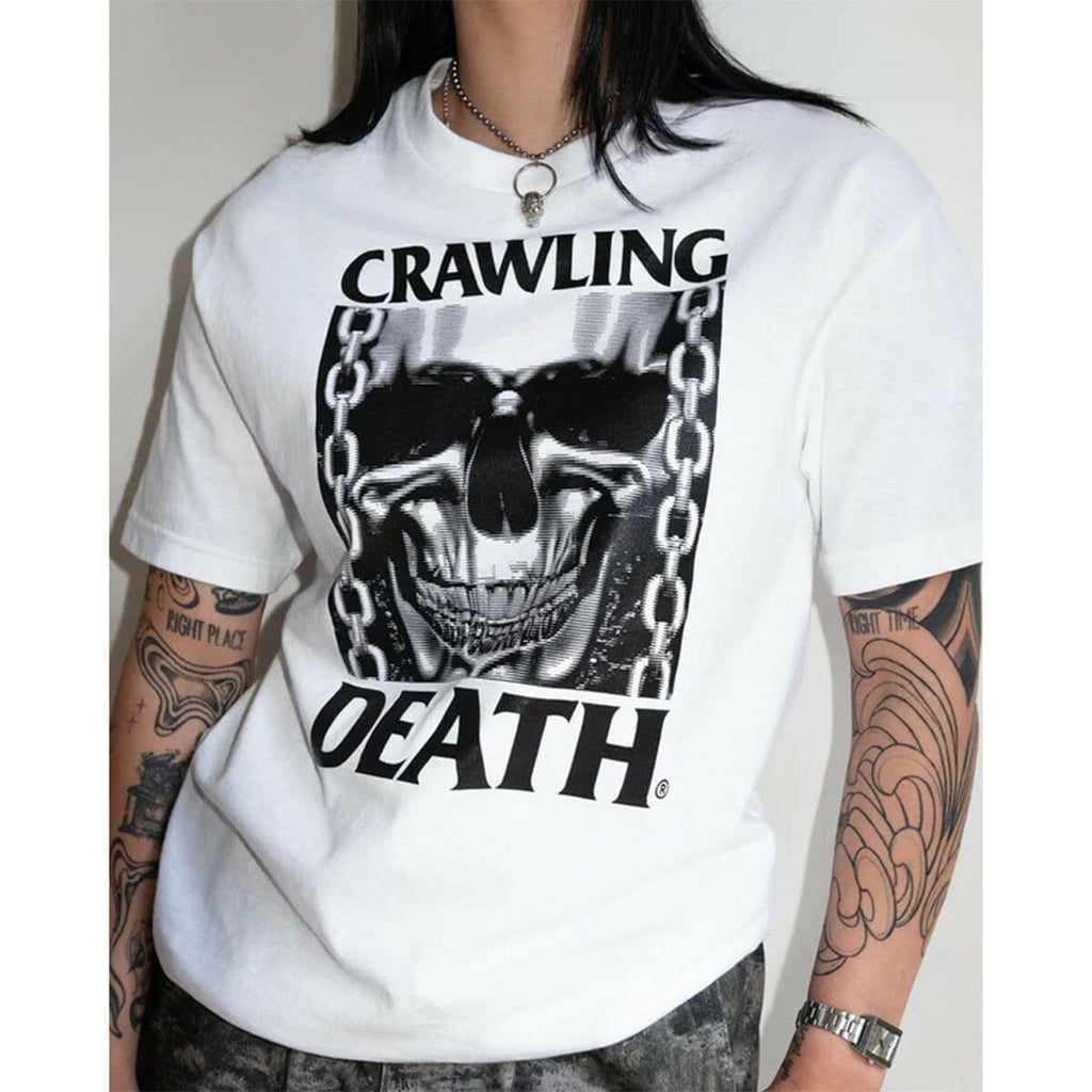 Crawling Death TV Skull Tee White | OCD Skate Shop