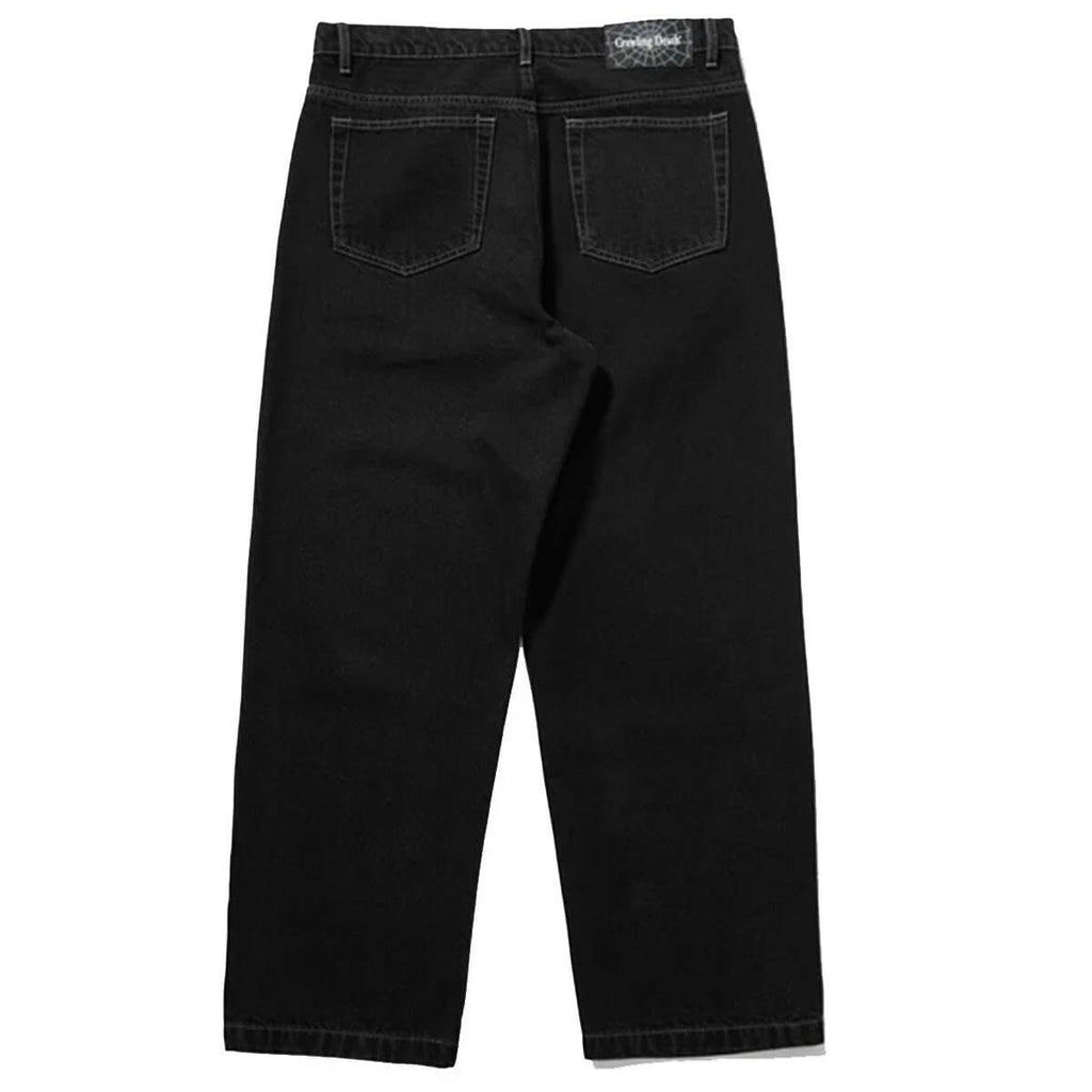 Crawling Death Web Denim Jeans in Washed Black – Shop Now