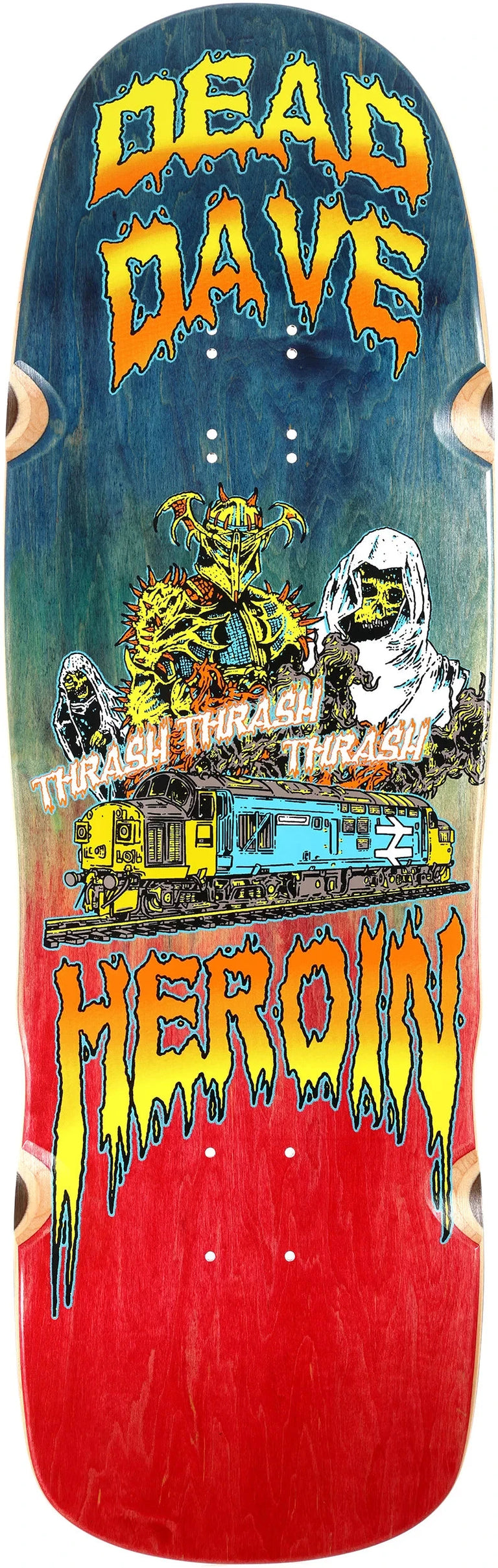 Heroin Dead Dave Ghost Train 10.1 Deck In Blue & Red Stain