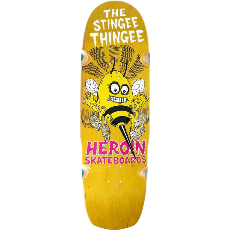 Heroin Stingee Thingee 9.8 Yellow Skateboard Deck