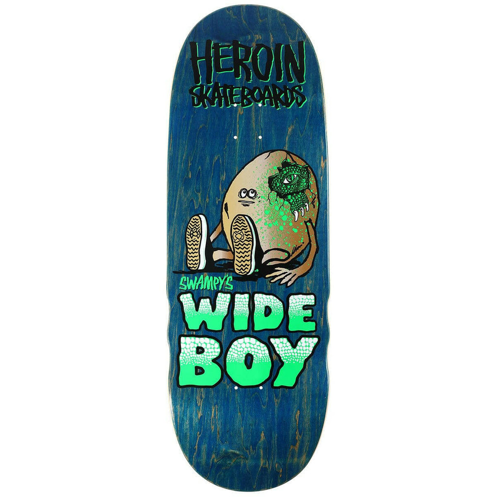 Heroin Swampy's Wide Boy 10.75 Blue Skateboard Deck