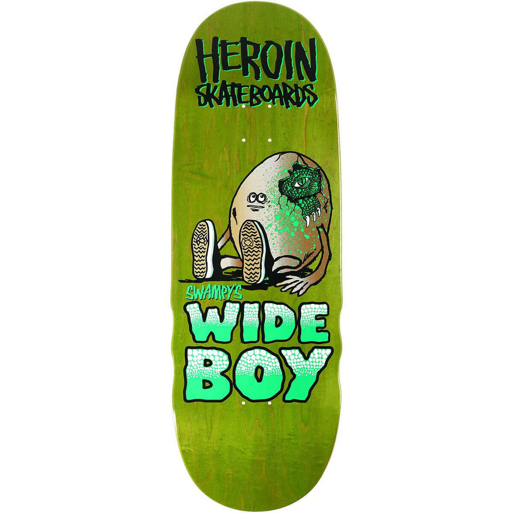Heroin Swampy's Wide Boy 10.75 Green Skateboard Deck