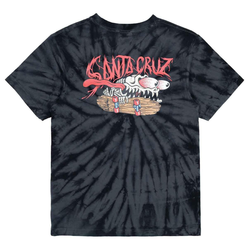 Santa Cruz - Bone Slasher Youth Tee Black Tie Dye