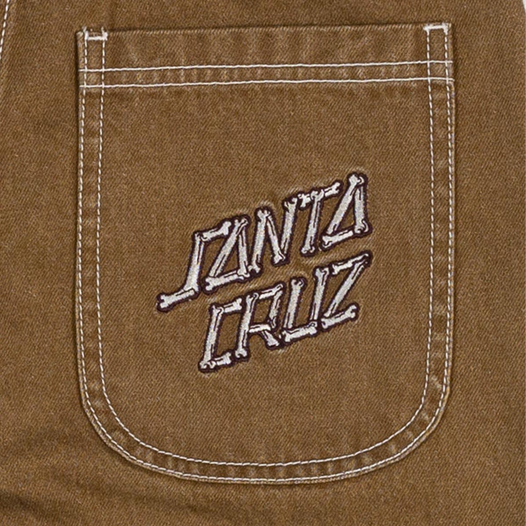 Santa Cruz Brain Dot Bone Stack Youth Jorts Tan