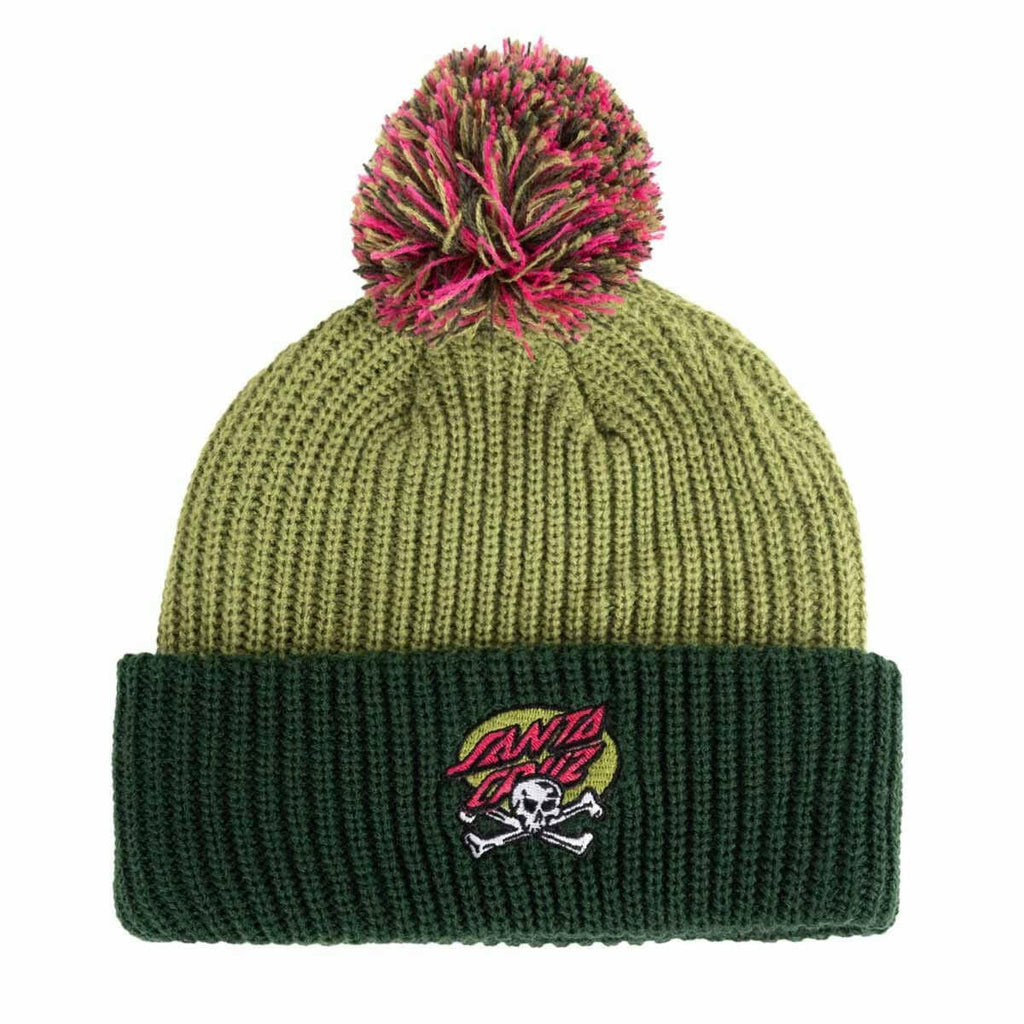 Santa Cruz - Oval Dot Skull Patch Youth Beanie Green