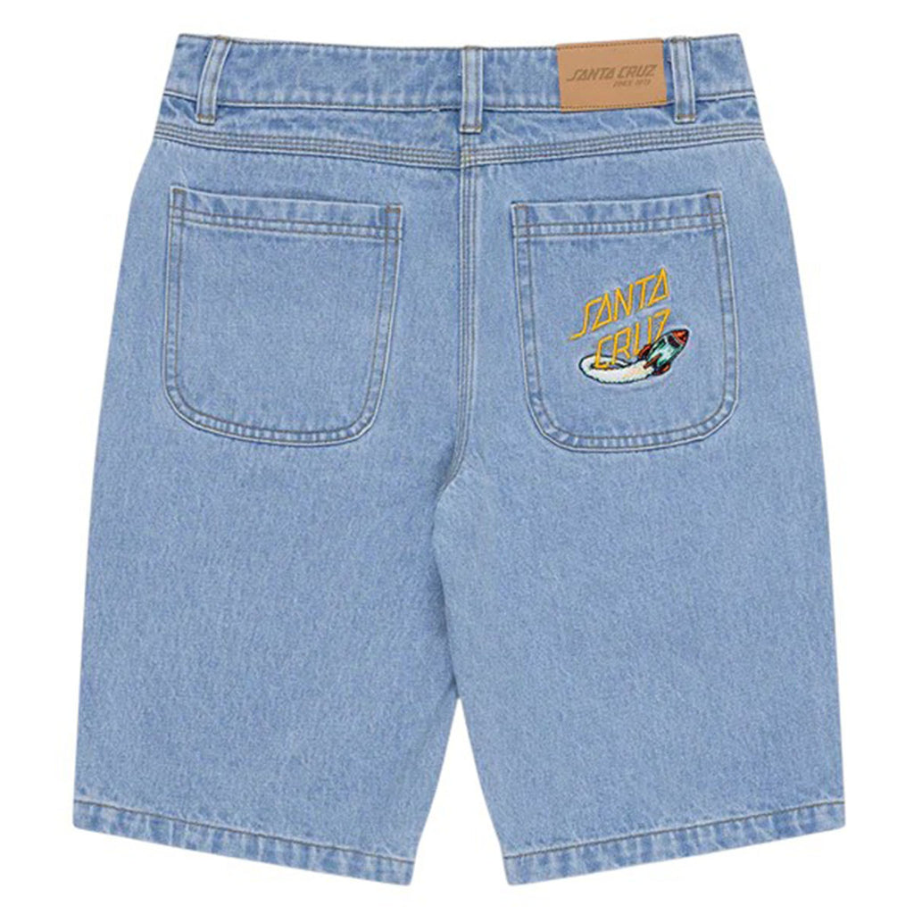 Santa Cruz Space Rocket Stack Youth Shorts Mid Blue