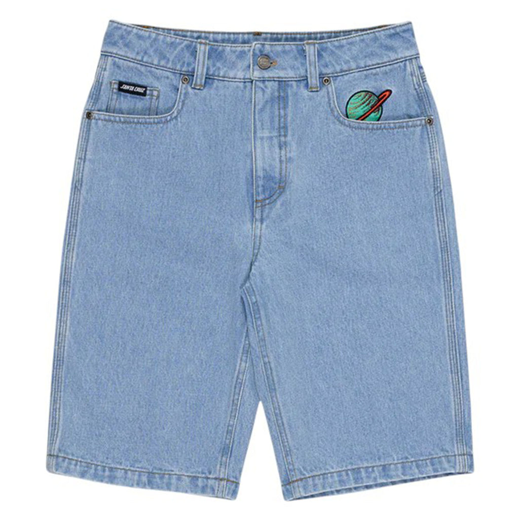 Santa Cruz Space Rocket Stack Youth Shorts Mid Blue