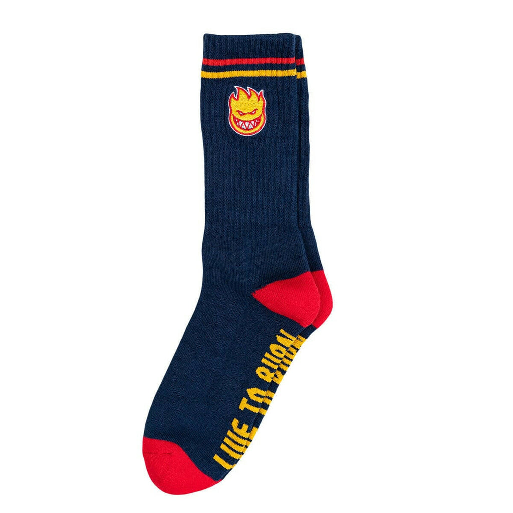 Spitfire Bighead Fill Emb Socks Navy/Red/Gold