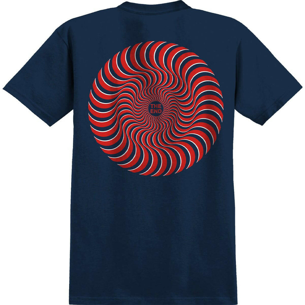 Spitfire Classic Swirl Fill Overlay Tee Navy/Red | OCD Skate Shop