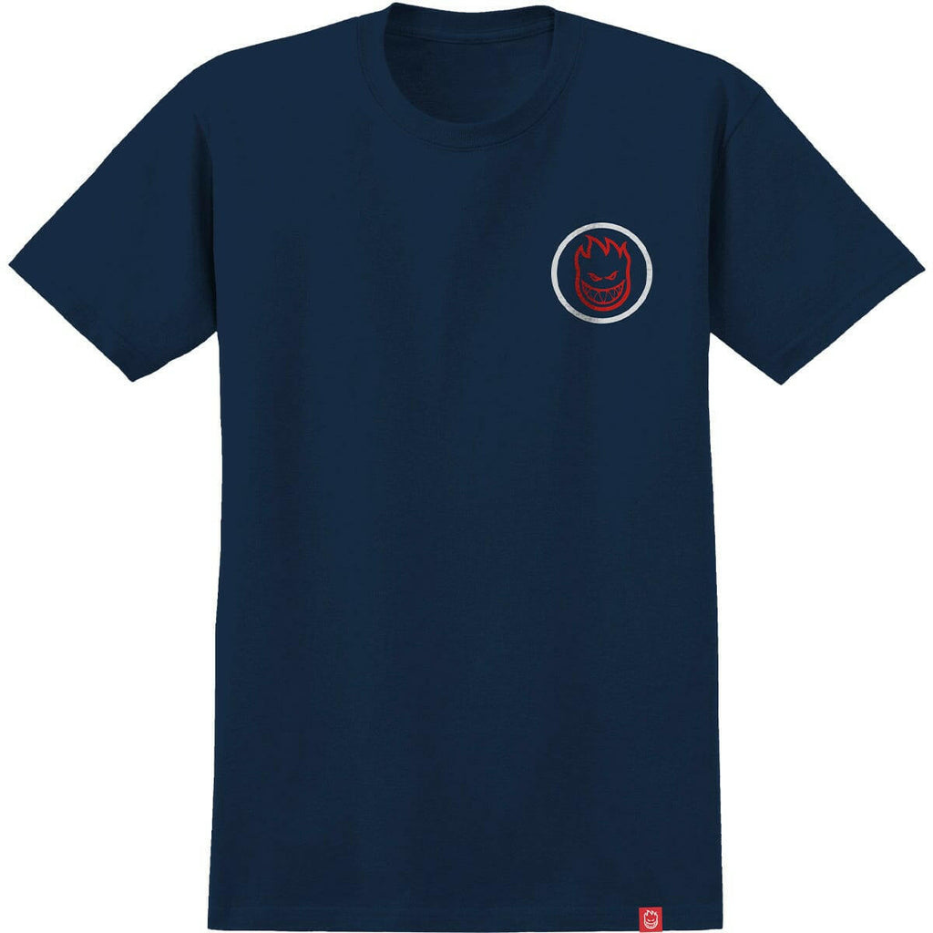 Spitfire Classic Swirl Fill Overlay Tee Navy/Red | OCD Skate Shop