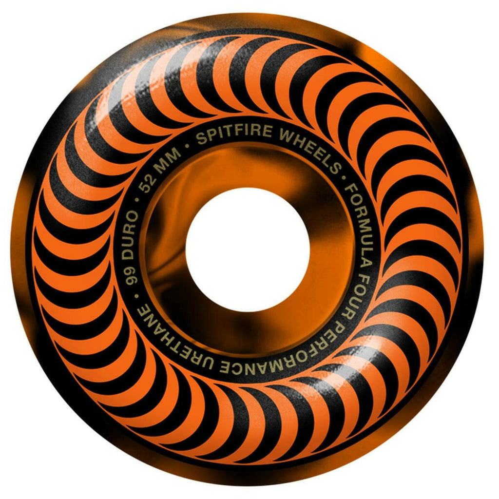 Spitfire F4 Black/Orange Swirl 52MM 99A Wheels