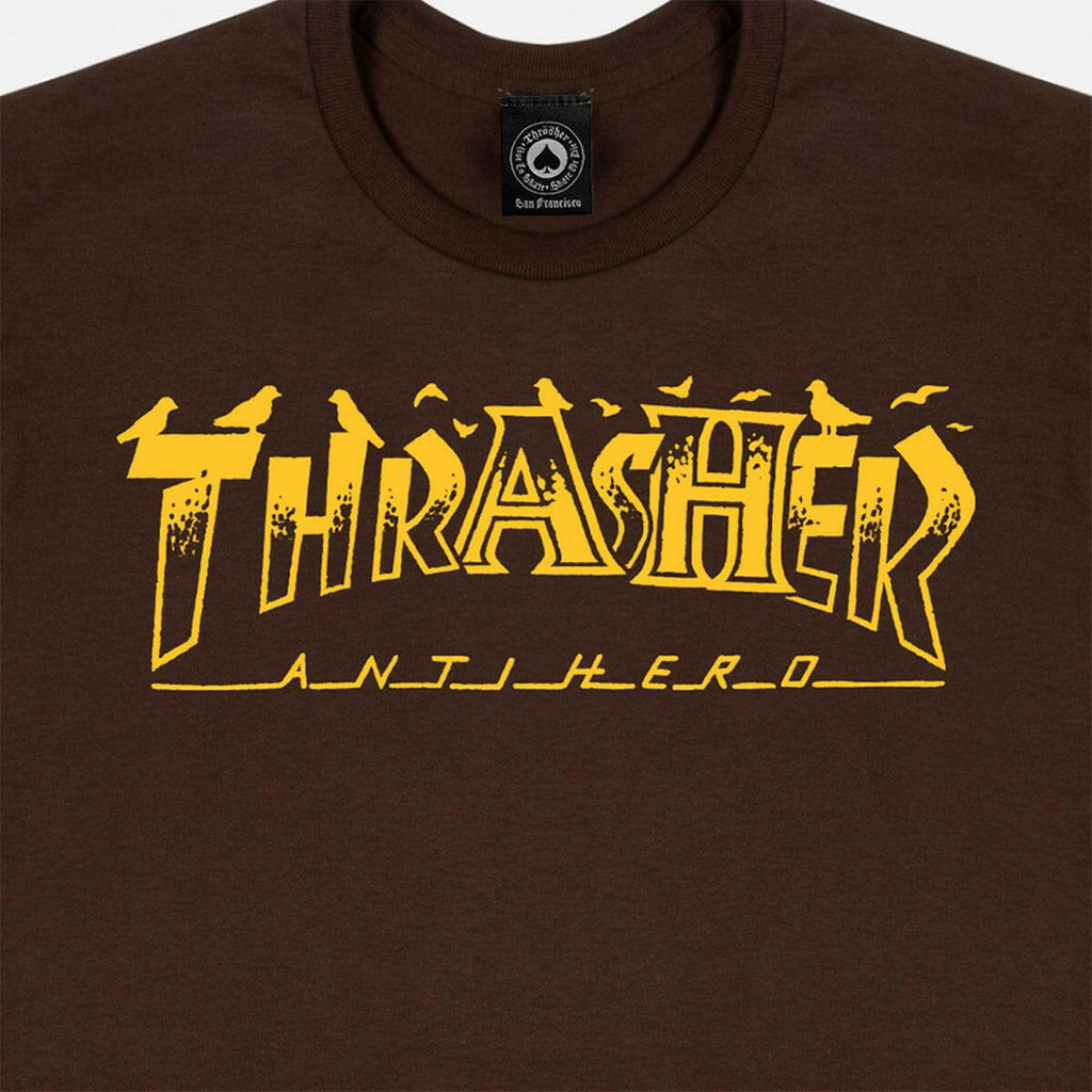 Thrasher - Anti Hero Pigeon Mag Crew Dark Chocolate | OCD Skate Shop