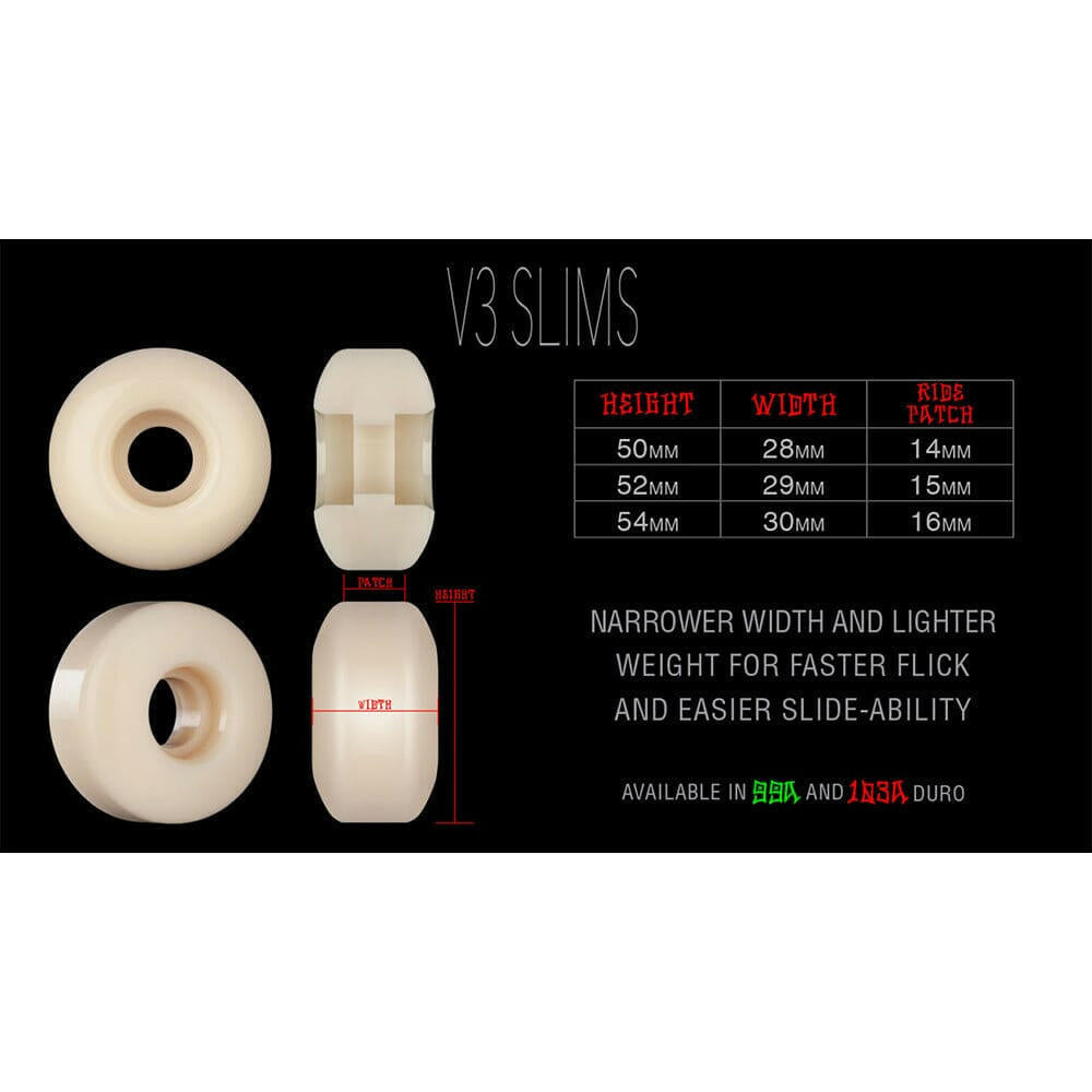 Bones TJ Rogers Black Wolf 54mm 103A V3 Slims STF Wheels