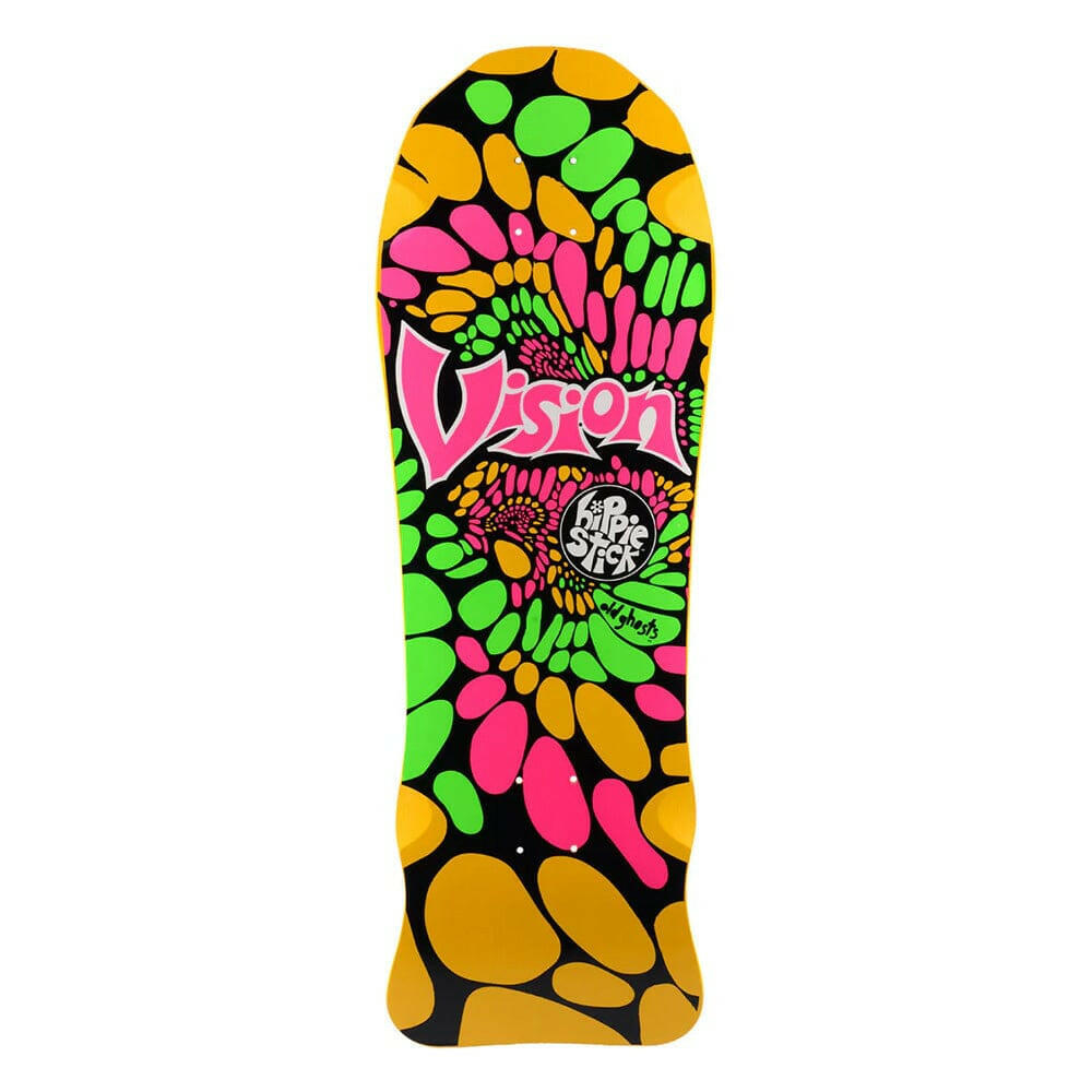 Vision Hippie Stick Yellow 10.0 Reissue Skateboard Deck